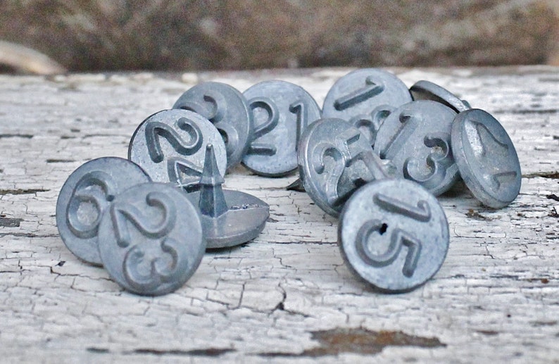 Vintage Metal Number Tack Industrial Salvage Farmhouse Decor - Etsy
