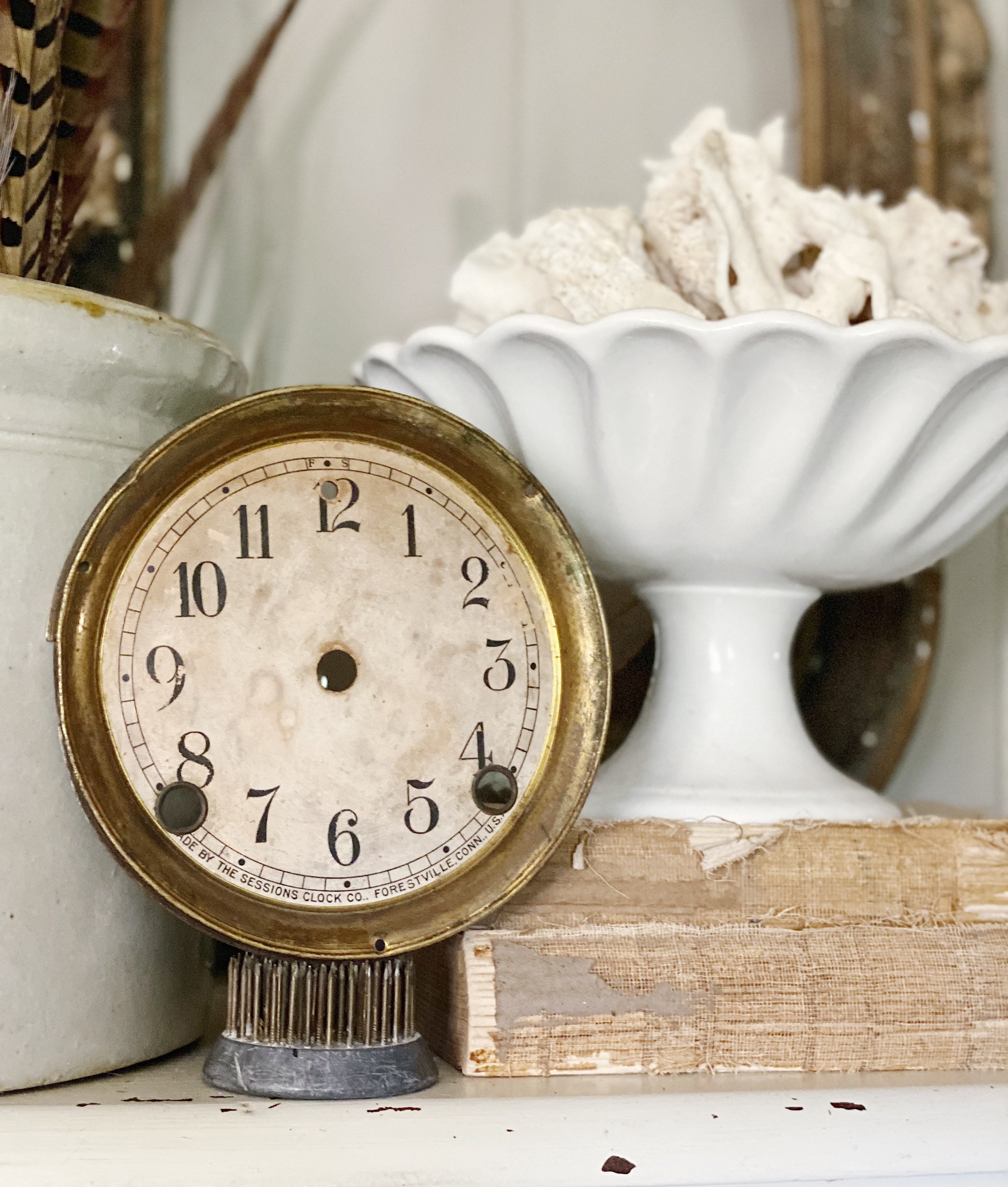 Antique Metal Clock Face Dial SESSIONS Farmhouse Decor Industrial ...