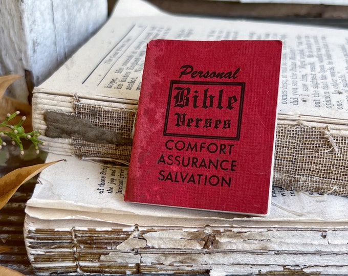 Vintage PERSONAL BIBLE VERSES Book Pocket Bible Old New Testament Red ...