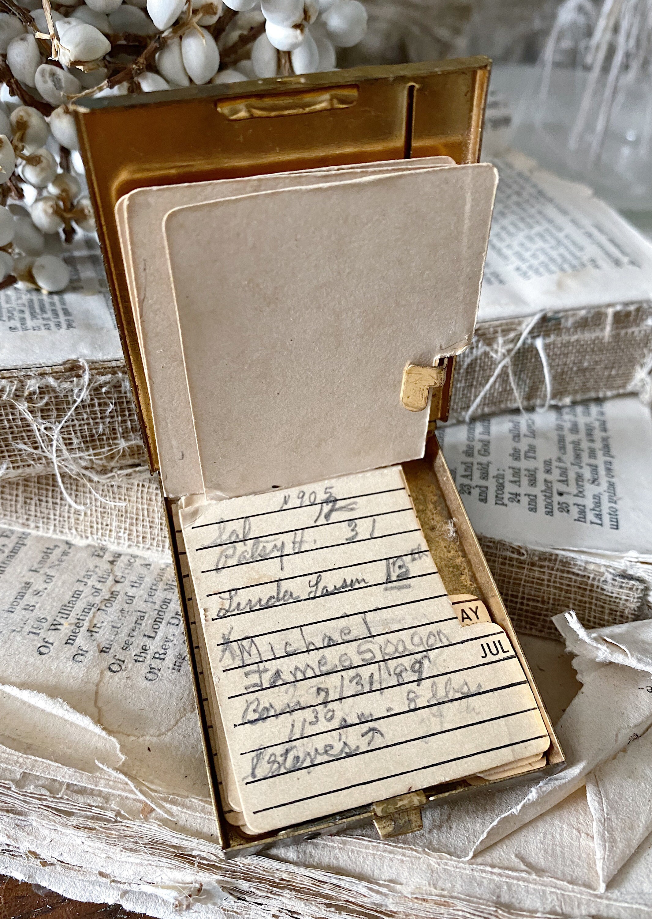 Antique Birthday Index Slide Address Book Industrial Office Salvage ...