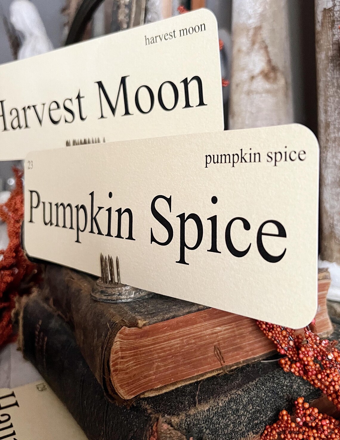 FALL FESTIVAL Flash Cards LARGE Vintage Inspired Word Flashcard Set of ...