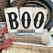 HALLOWEEN Letters BOO BLACK Card Sign Set Farmhouse Decor Cardstock ...