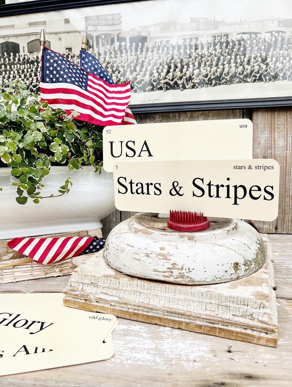 USA Flash Cards - Set of 8 Large Vintage Style Patriotic Decor - Etsy