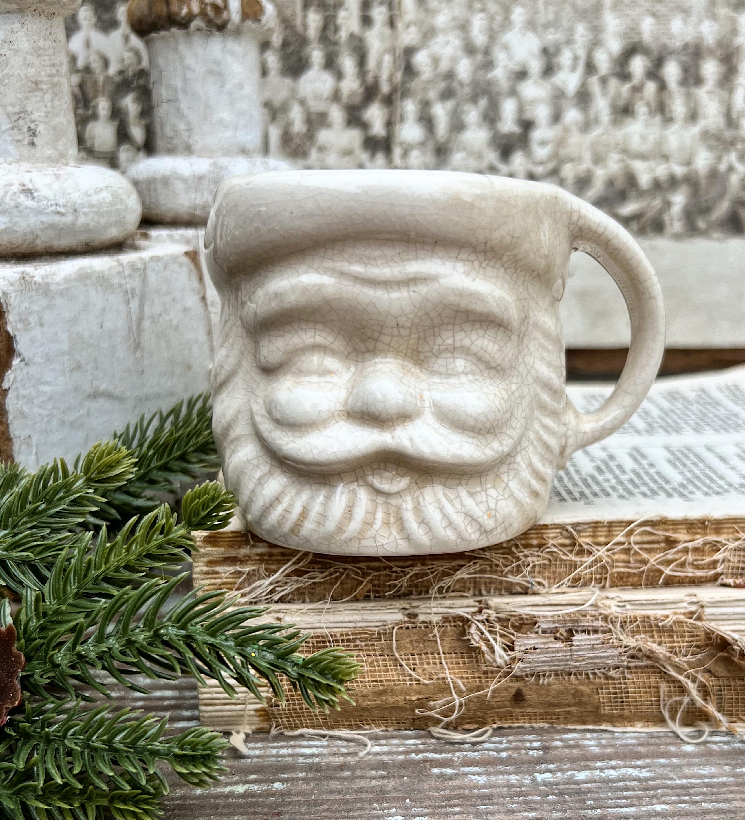Vintage Ironstone Santa Claus Cup Mug FULL SIZE Creamy White Santa ...