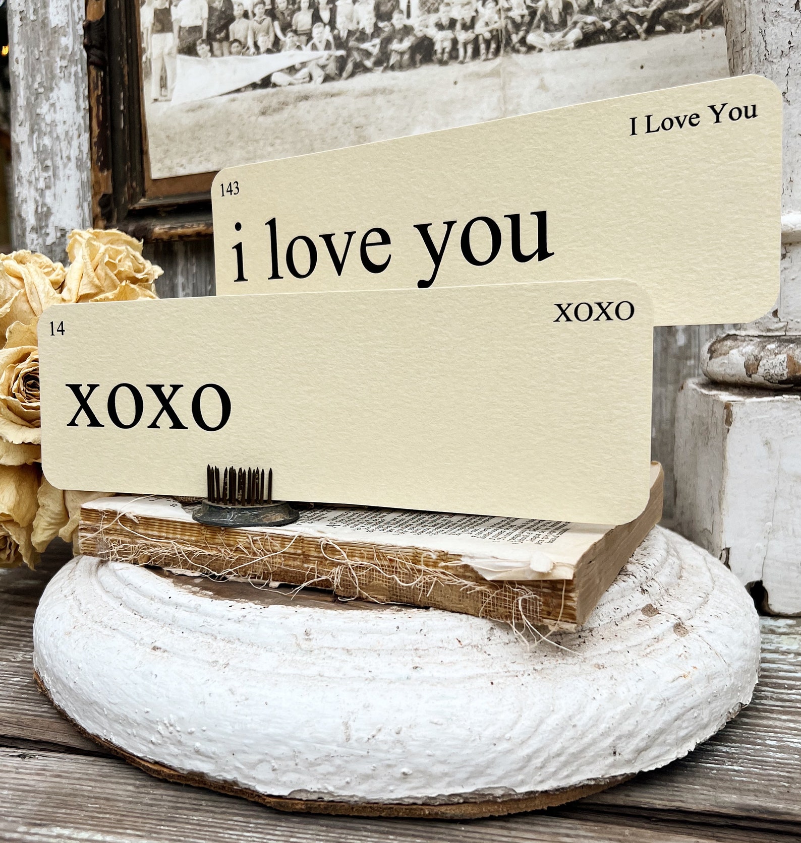 PHRASES of Love Flash Cards LARGE Vintage Inspired Word Flashcard SET ...