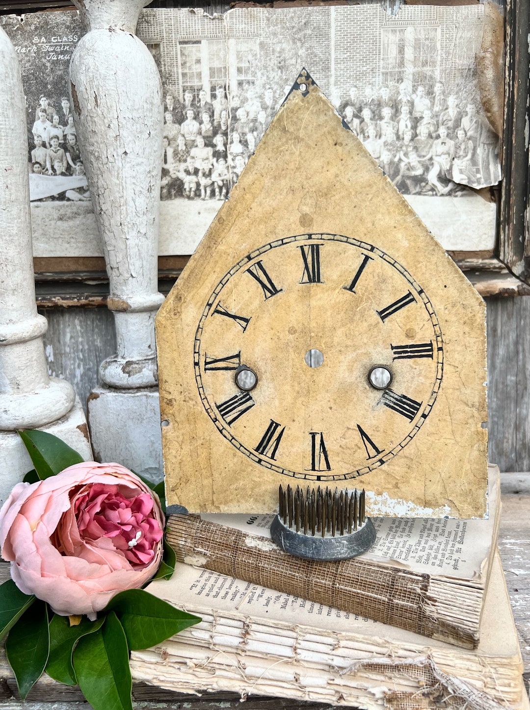 Antique Clock Face Steeple Farmhouse Decor Industrial Salvage Vintage ...