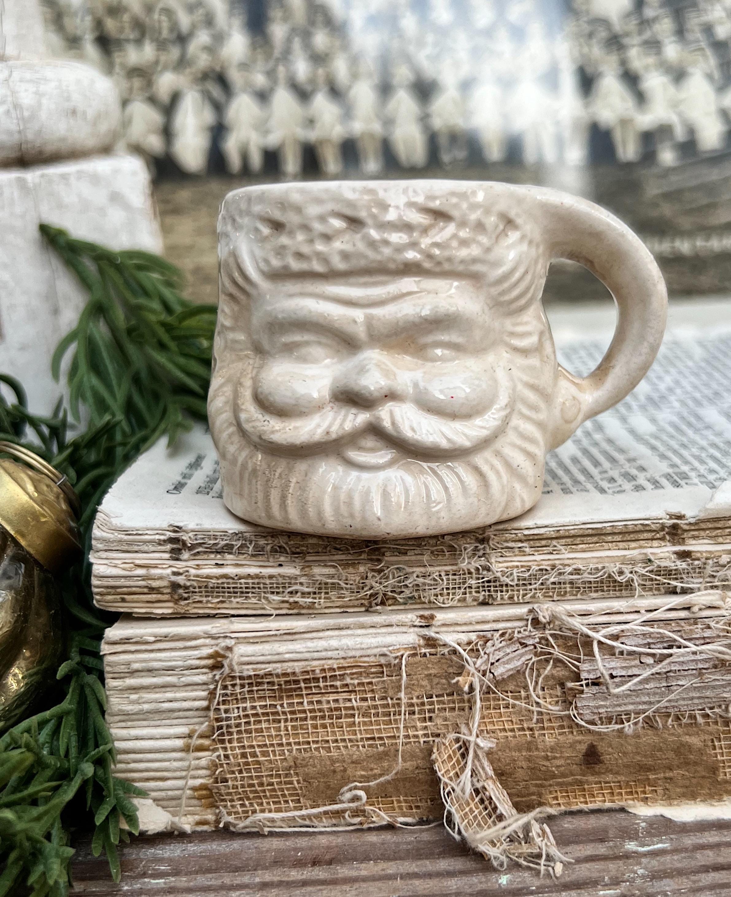 Vintage Ironstone Santa Claus Cup Mini Mug Santa Crazed Stained WHITE ...