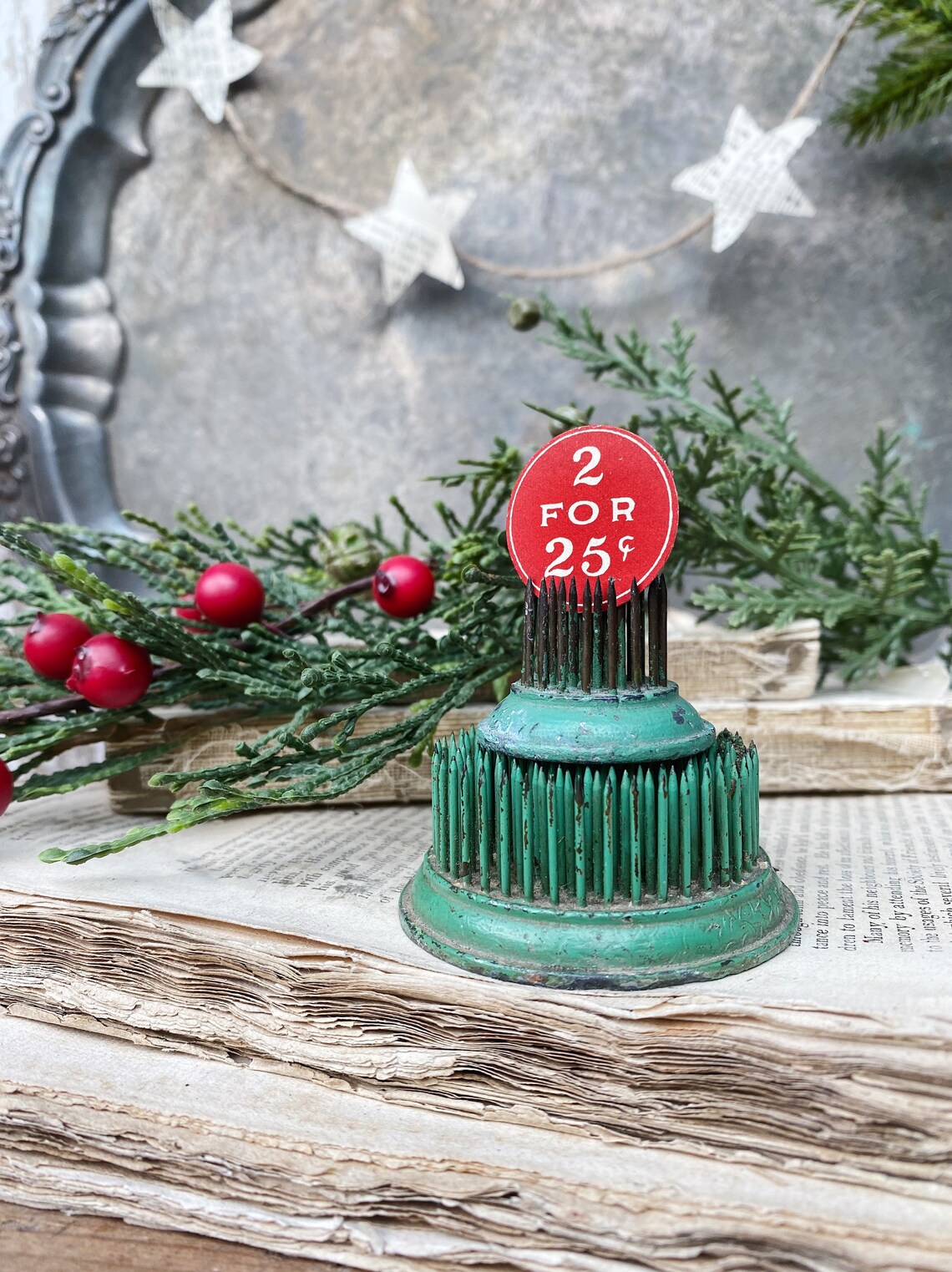 Antique Price Tag Number Sign RED CHRISTMAS 2 for 25 Cents - Etsy