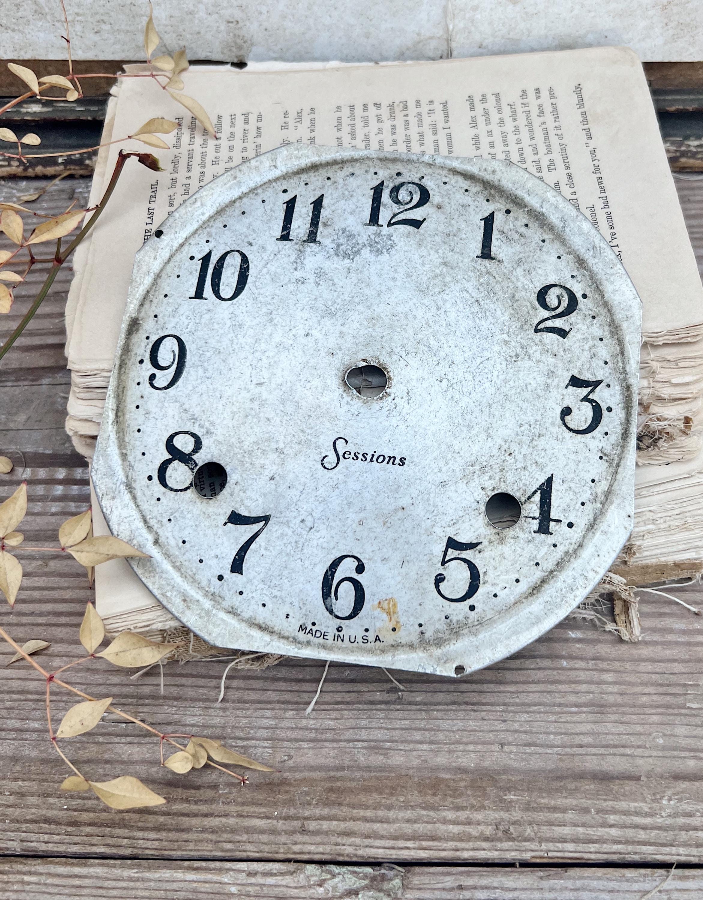 Antique Clock Dial Face Farmhouse Decor Industrial Salvage Metal SESSIONS