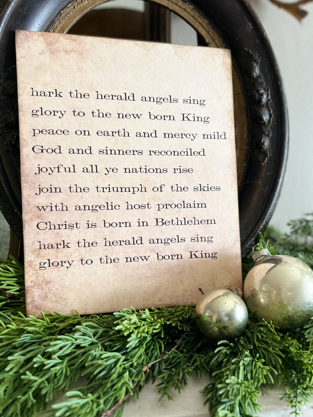 Hark the Herald Angels Sing Sign Wood Vintage Christmas Decor Mounted ...