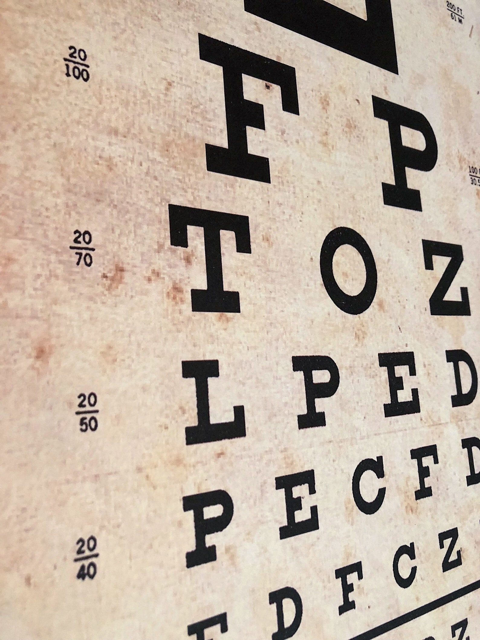 Vintage EYE CHART Wood Sign Mounted Print Farmhouse Decor Page - Etsy