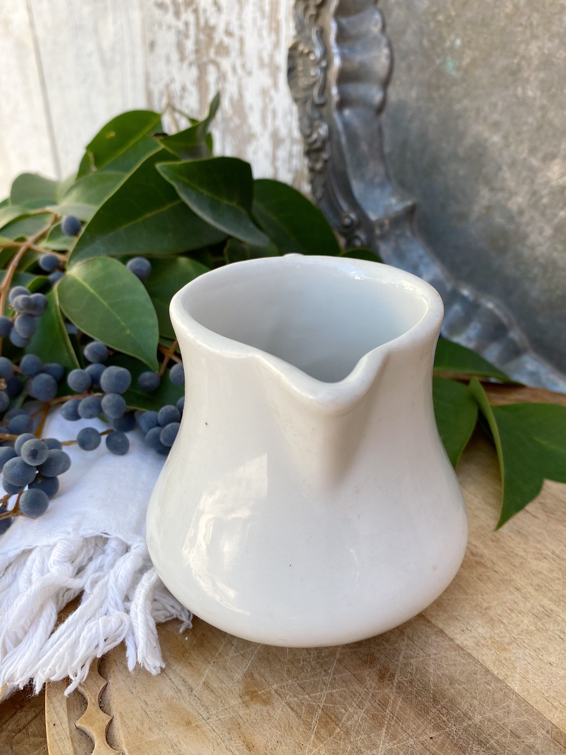 Vintage White Ironstone Creamer Pitcher Restaurant Ware Farmhouse ... Vintage White Ironstone Creamer Pitcher Restaurant Ware Farmhouse ...