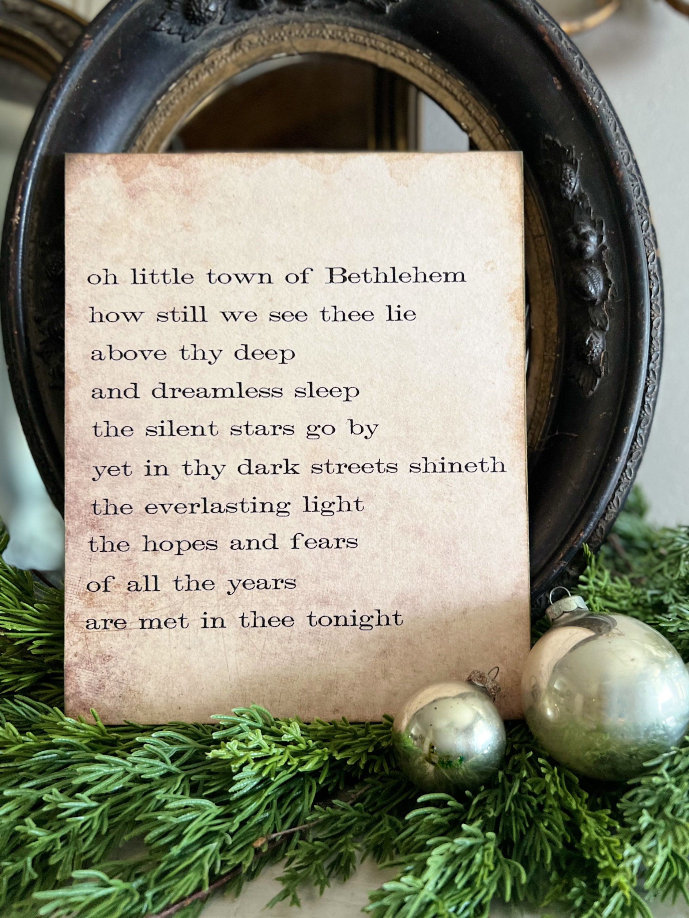 Oh Little Town Of Bethlehem Sign Wood Vintage Christmas Decor Mounted ...