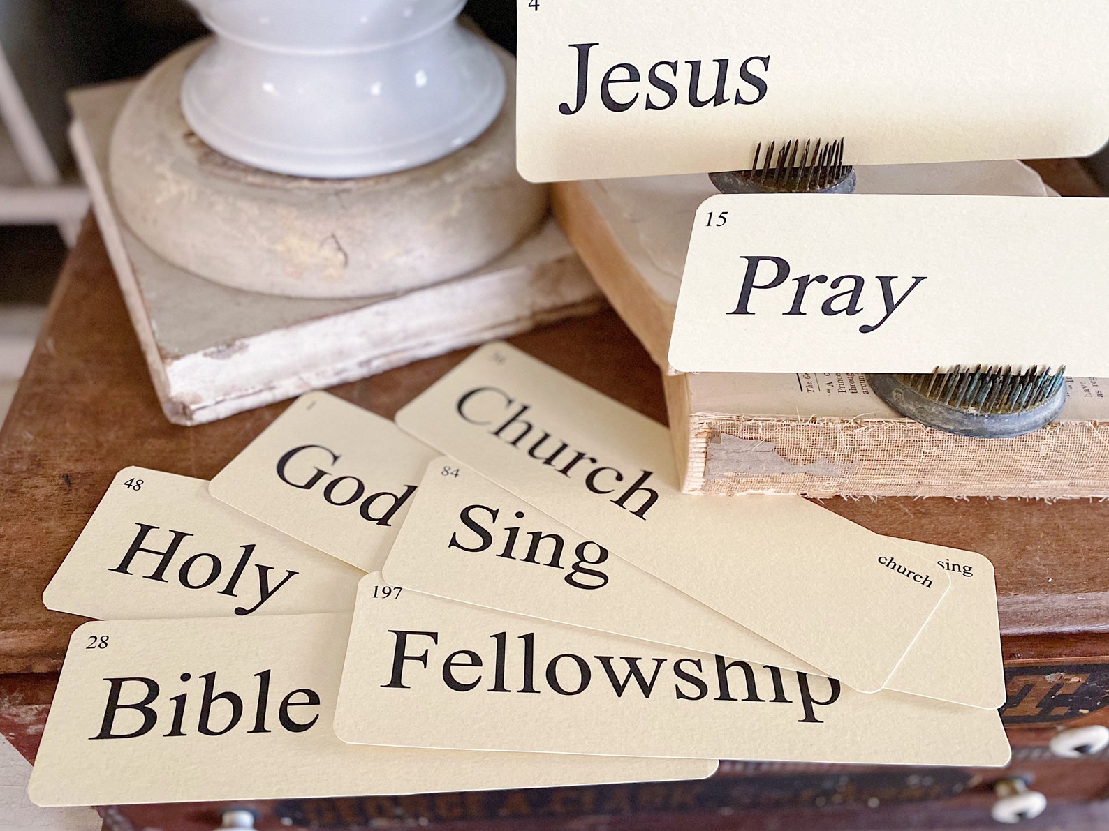 CHURCH Flash Cards LARGE Vintage Inspired Flashcard SET of 8 - Etsy