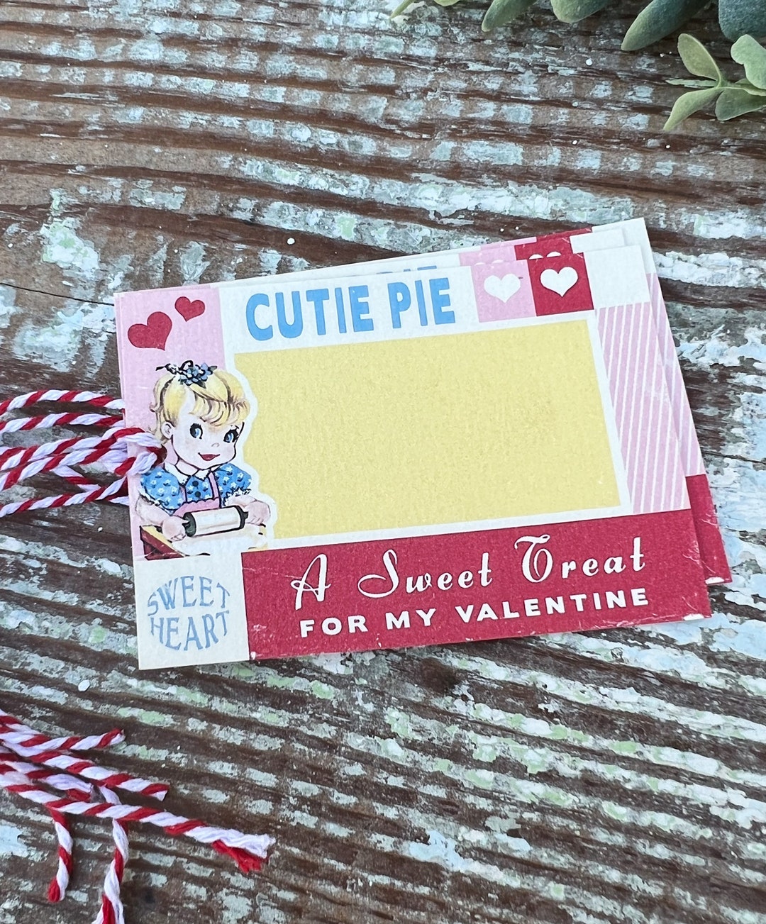 Valentine Retro CUTIE PIE Vintage Gift Tags Red Cards Farmhouse Decor ...