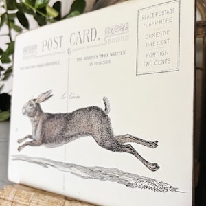 Vintage Rabbit Wood Sign French Le Lapin Book Page Wall Art Print ...