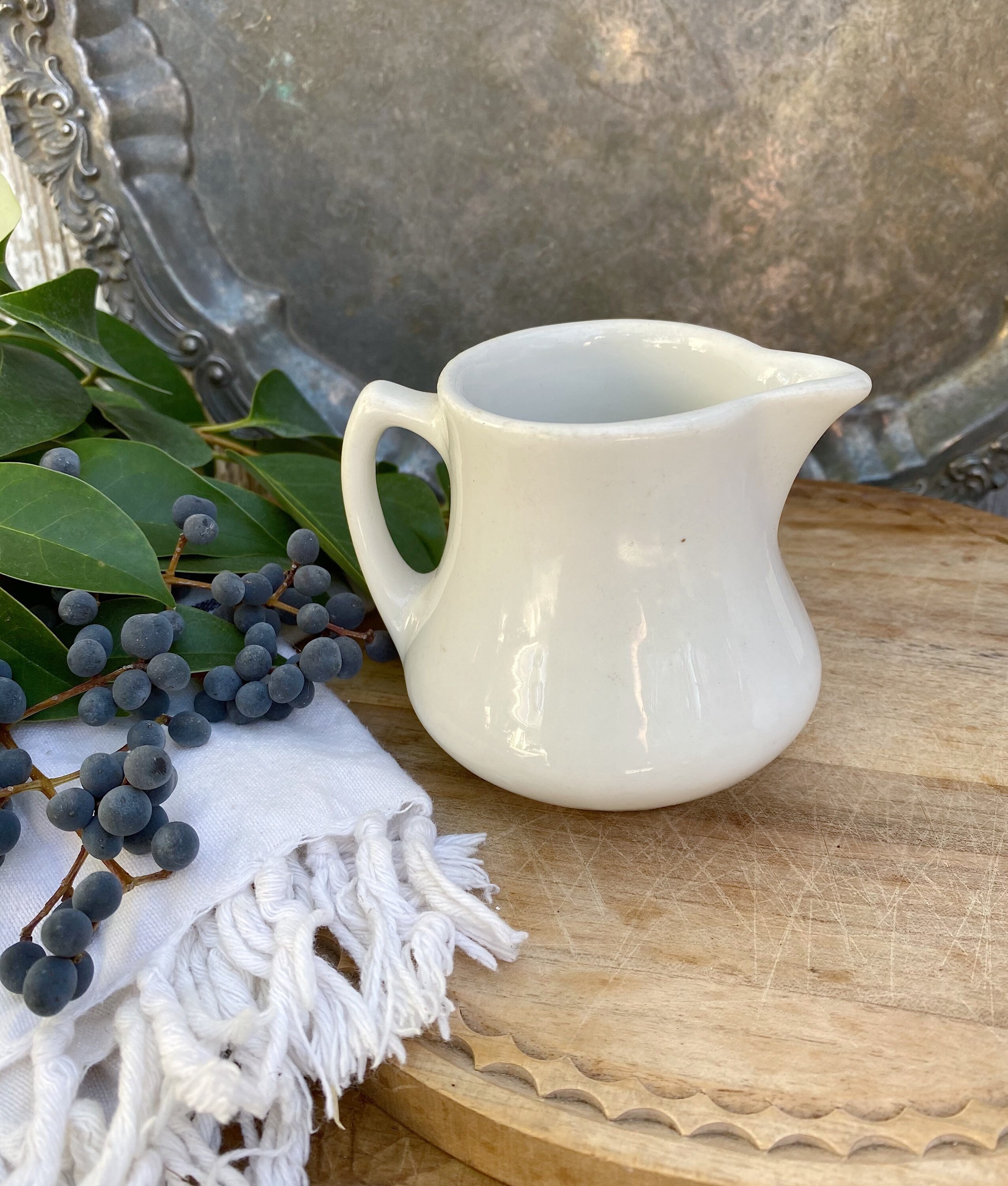 Vintage White Ironstone Creamer Pitcher Restaurant Ware Farmhouse ... Vintage White Ironstone Creamer Pitcher Restaurant Ware Farmhouse ...