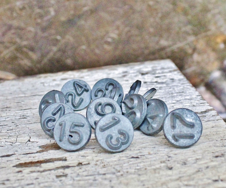 Vintage Metal Number Tack Industrial Salvage Farmhouse Decor | Etsy