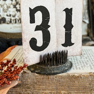 HALLOWEEN Number 31 BLACK Card Sign Set Farmhouse Decor Cardstock ...