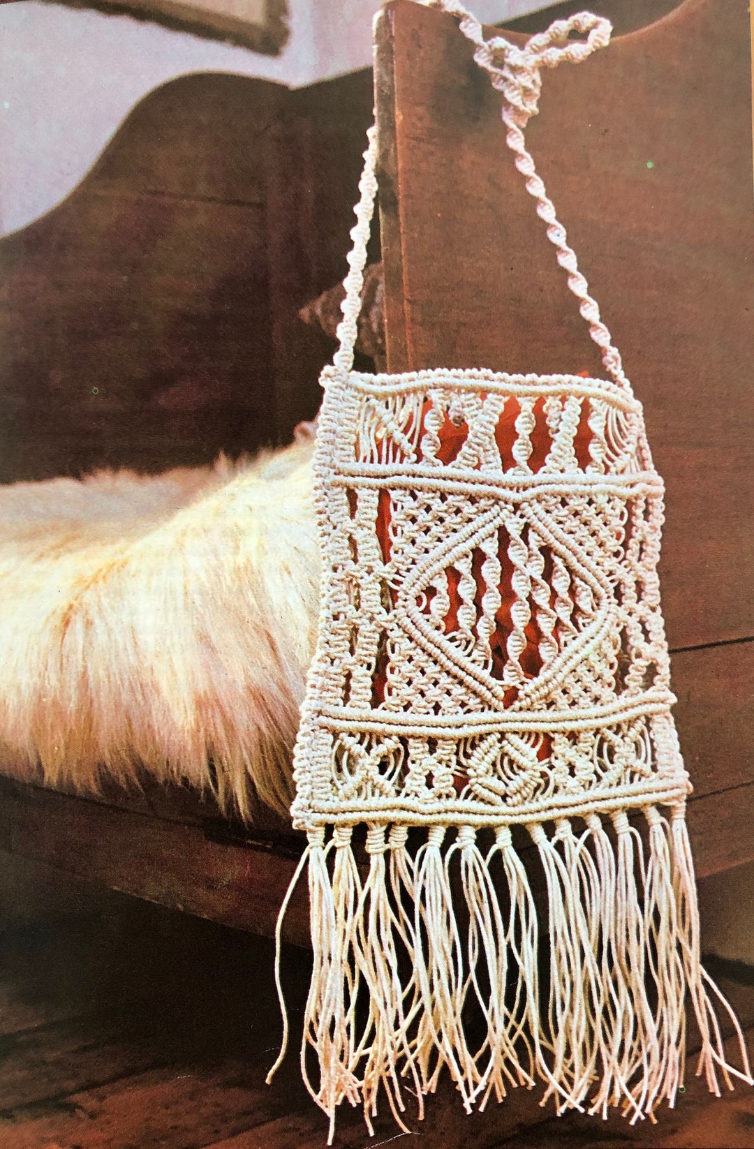 Vintage Macrame Small Sampler Bag PDF Pattern - Etsy