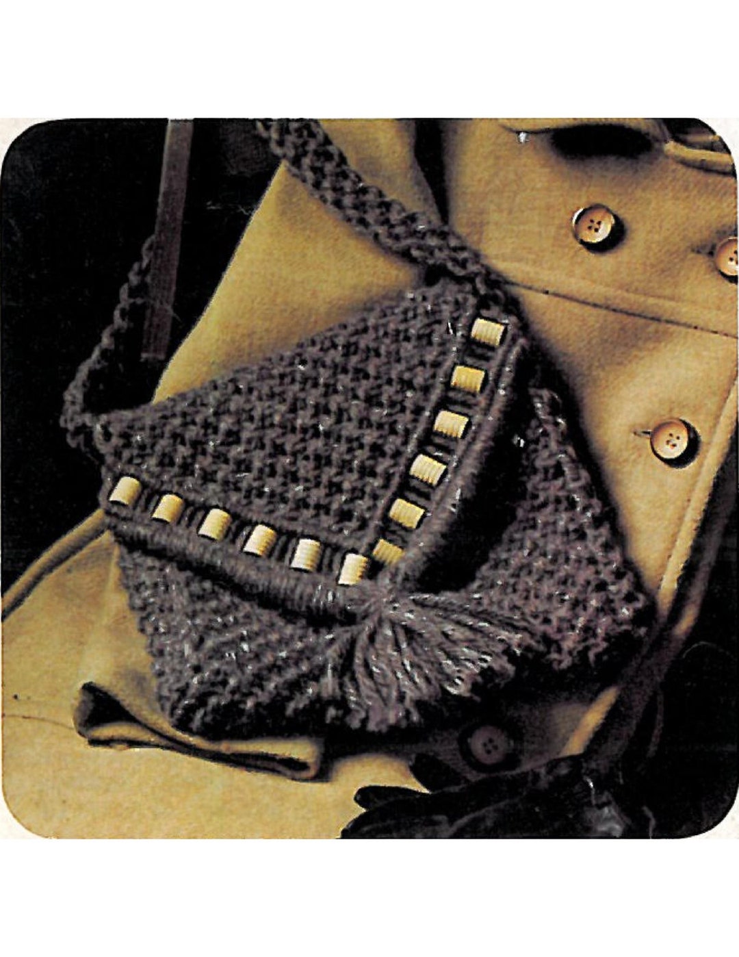 Vintage Macrame "ingenue" Flap Handbag PDF Pattern With Knotting ...