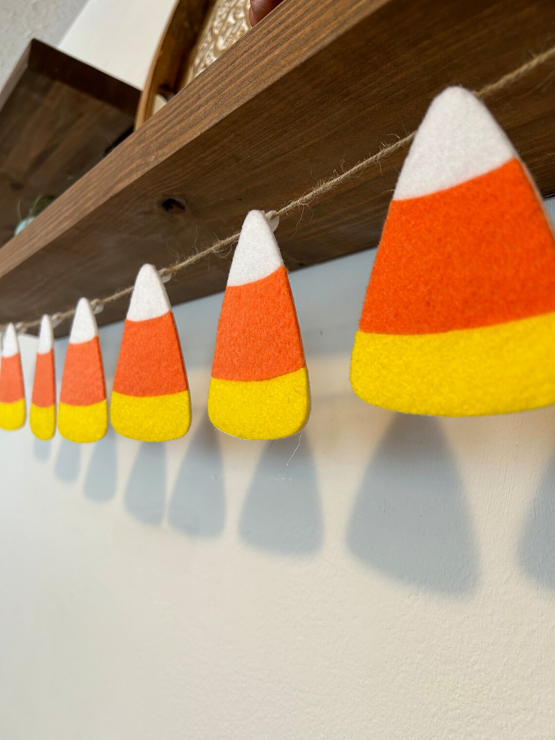 Candy Corn Felt Garland * Handmade * Decorations * Halloween Decor ...