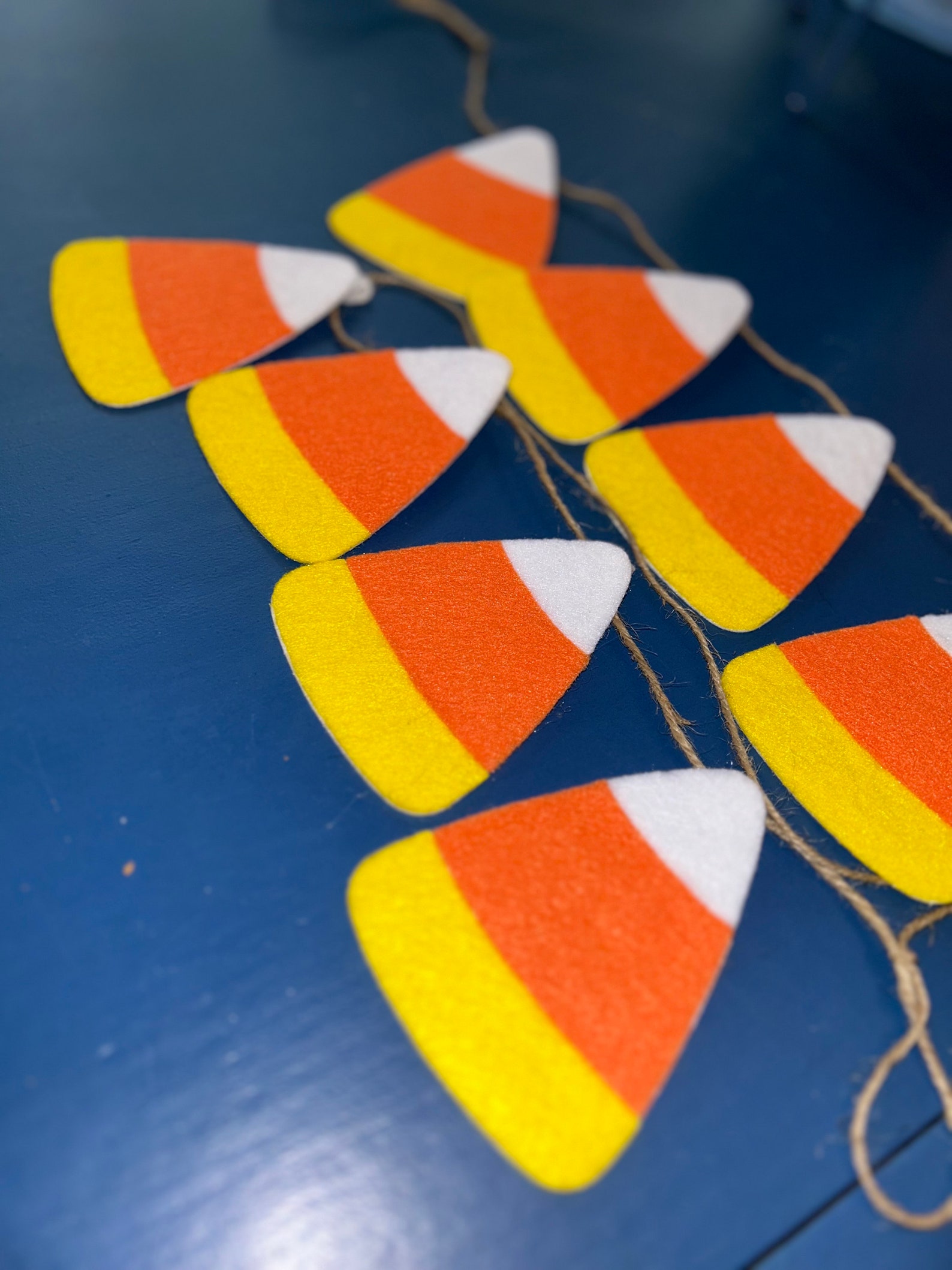 Candy Corn Felt Garland * Handmade * Decorations * Halloween Decor ...