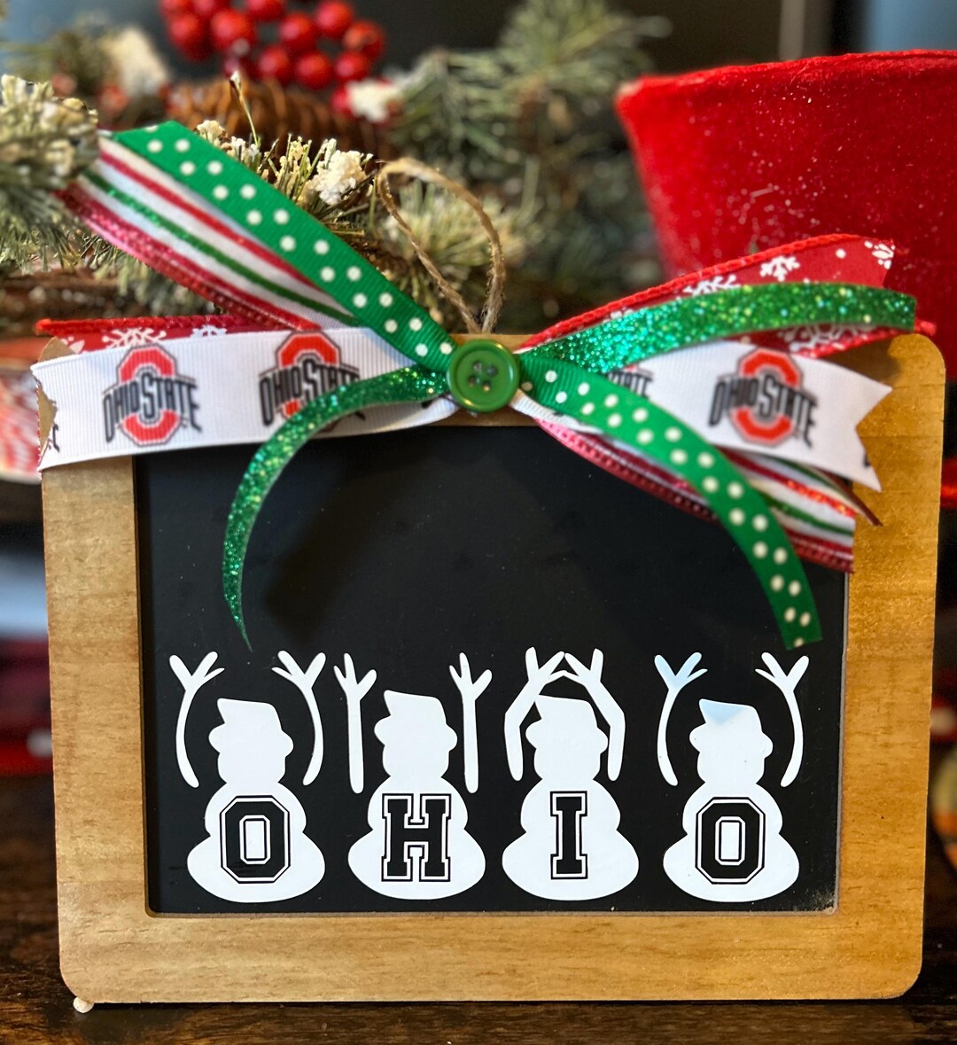Ohio * Chalkboard Sign * OH * IO * Snowman * Holidays * - Etsy