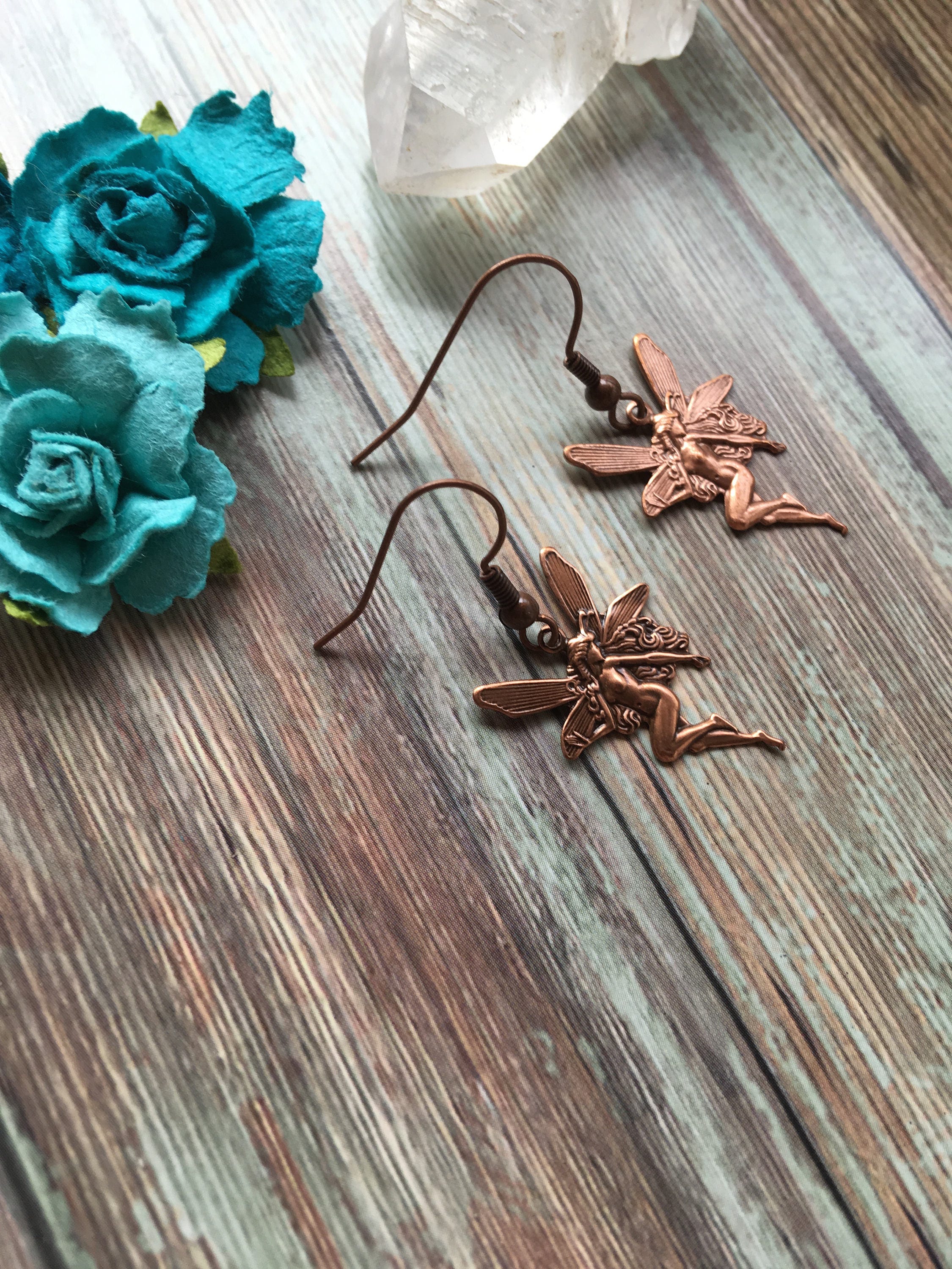 Copper Fairy Earrings Copper Earrings Faerie Earrings Fairies Earrings ...