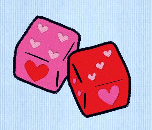 Dice of Love - Embroidered Design/machine Embroidery Design - Etsy