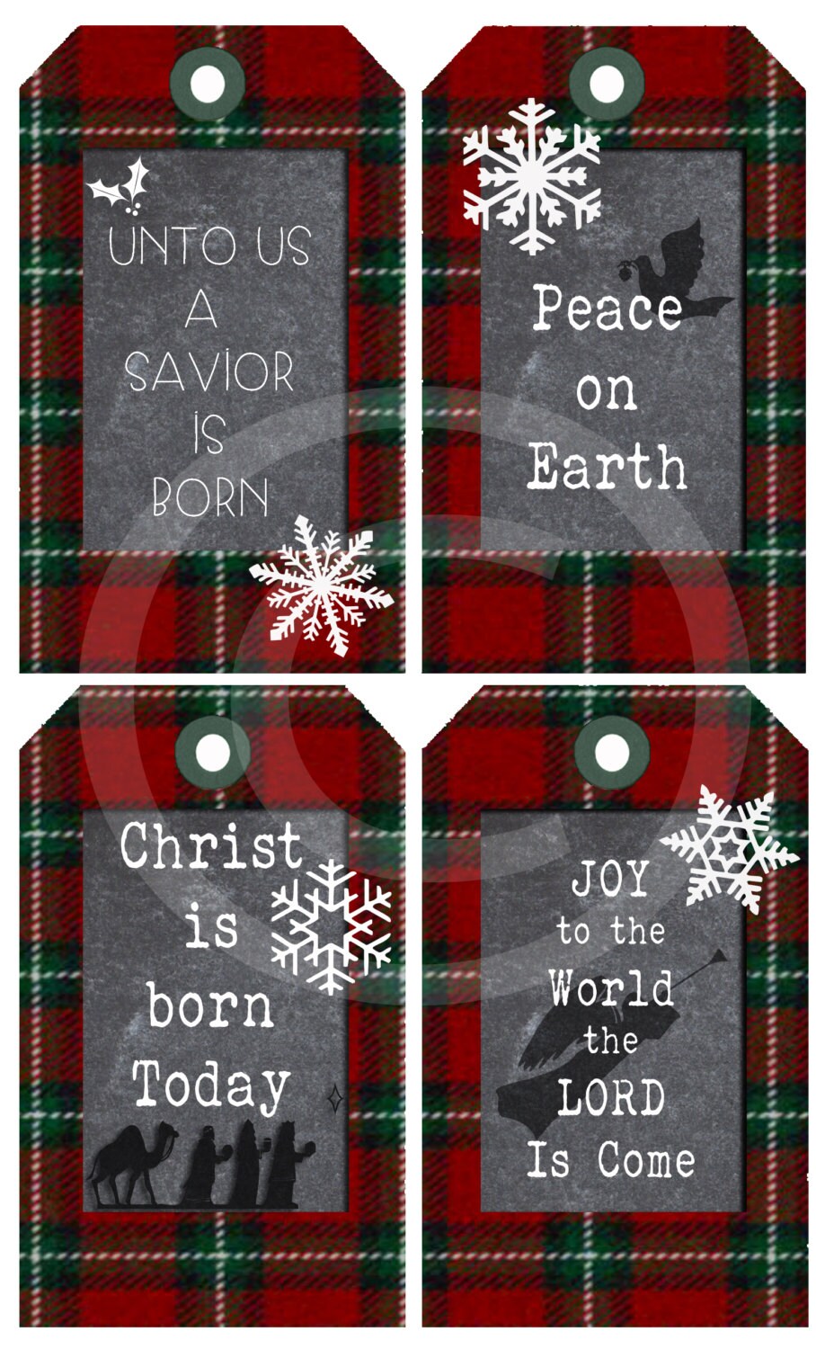 Christmas Printable Gift Tags Religious Christian Digital Chalkboard ...