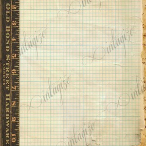 Digital Paper -lined, Graph Vintage Distressed Textured School Pages ...