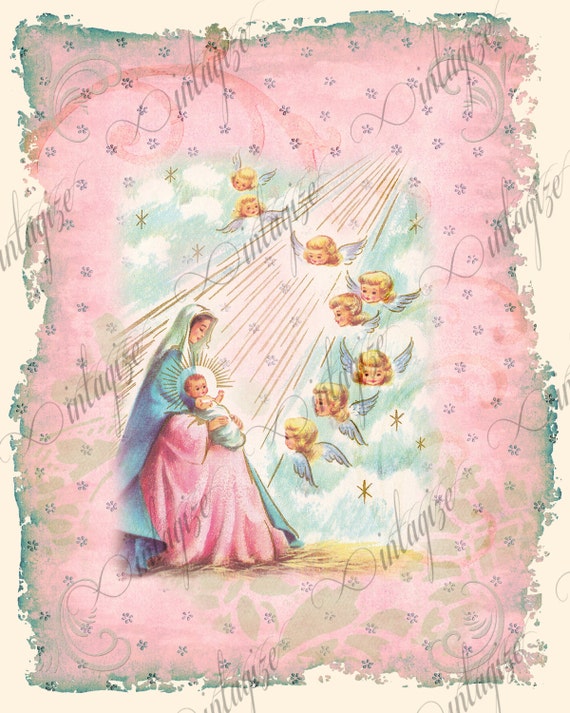 Victorian Christmas Cards Nativity
