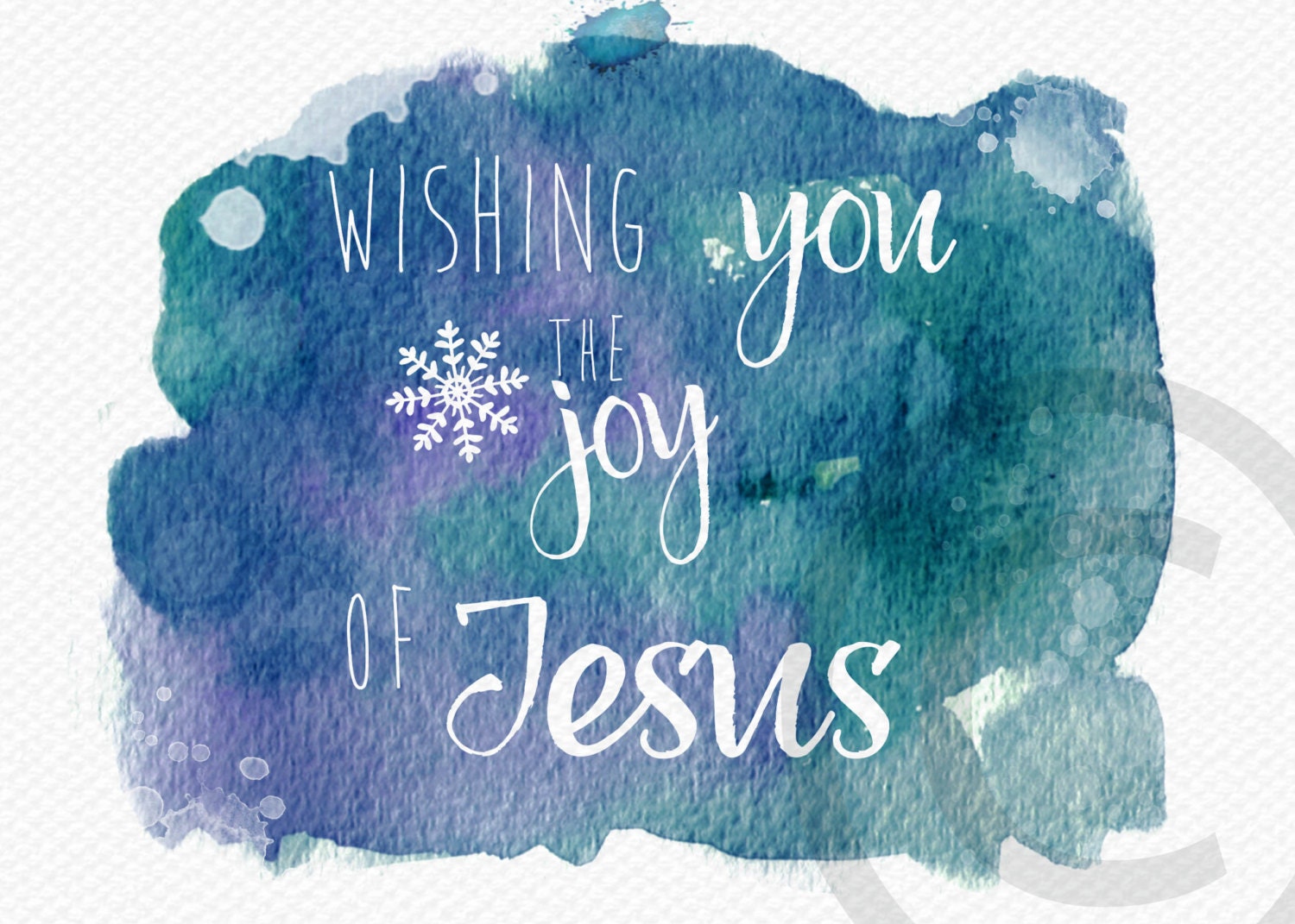Digital Christmas Card Printable Christian Watercolor Wishing You Joy ...