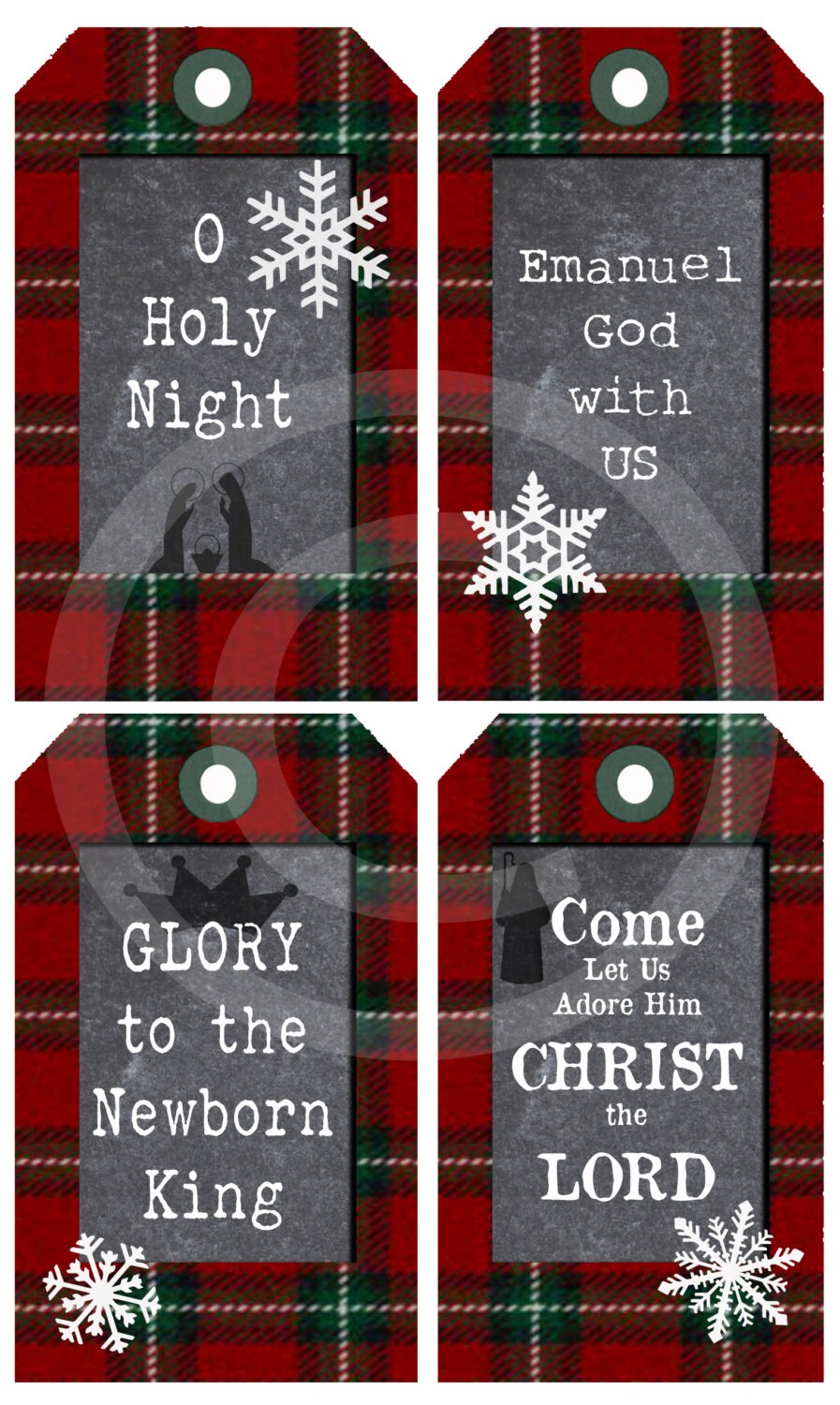 Christmas Printable Gift Tags Religious Christian Digital Chalkboard ...