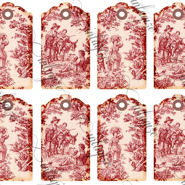 Red Toile Paper - Etsy