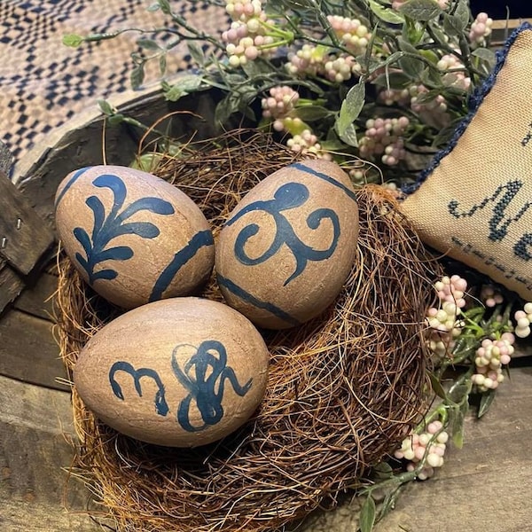 Paper Mache Primitive Easter Eggs - Etsy