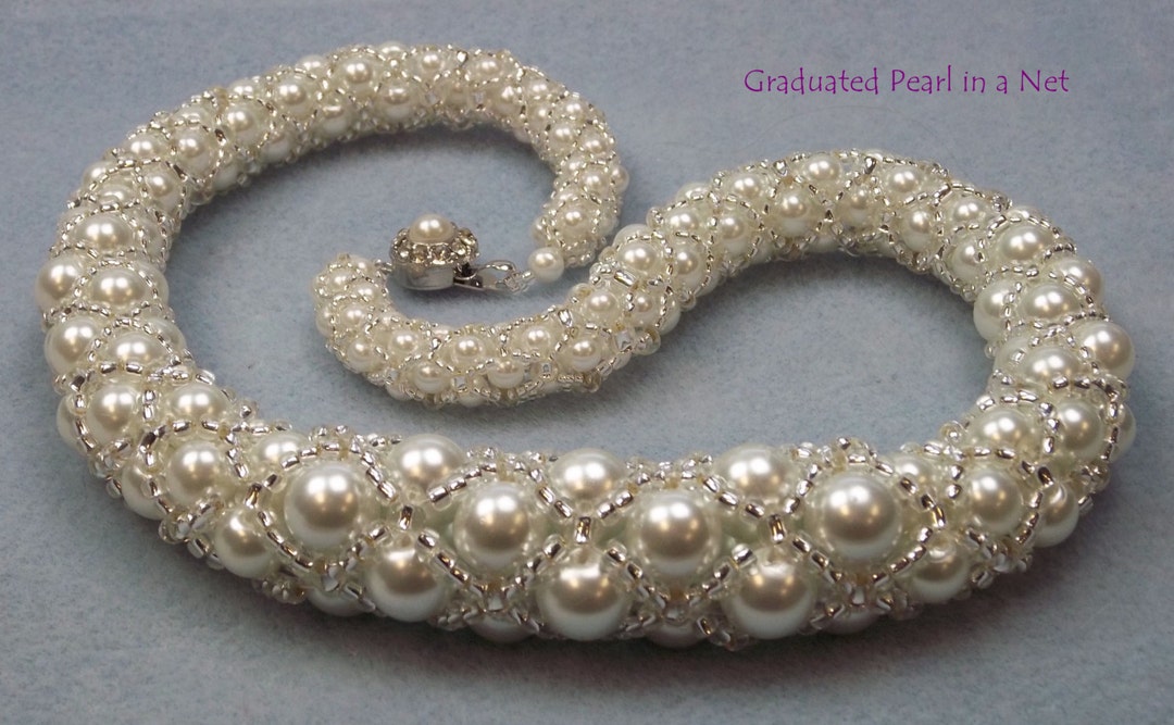 TUTORIAL Graduated Pearl in a Net - Etsy