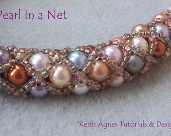 TUTORIAL Graduated Pearl in a Net - Etsy