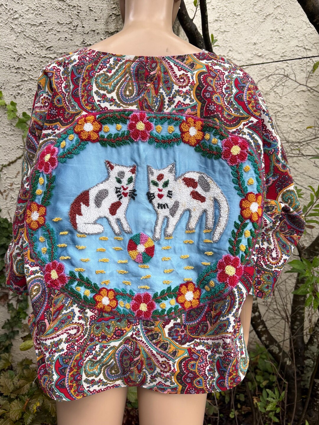 Paisley Jacket Punch Needle Cats - Etsy