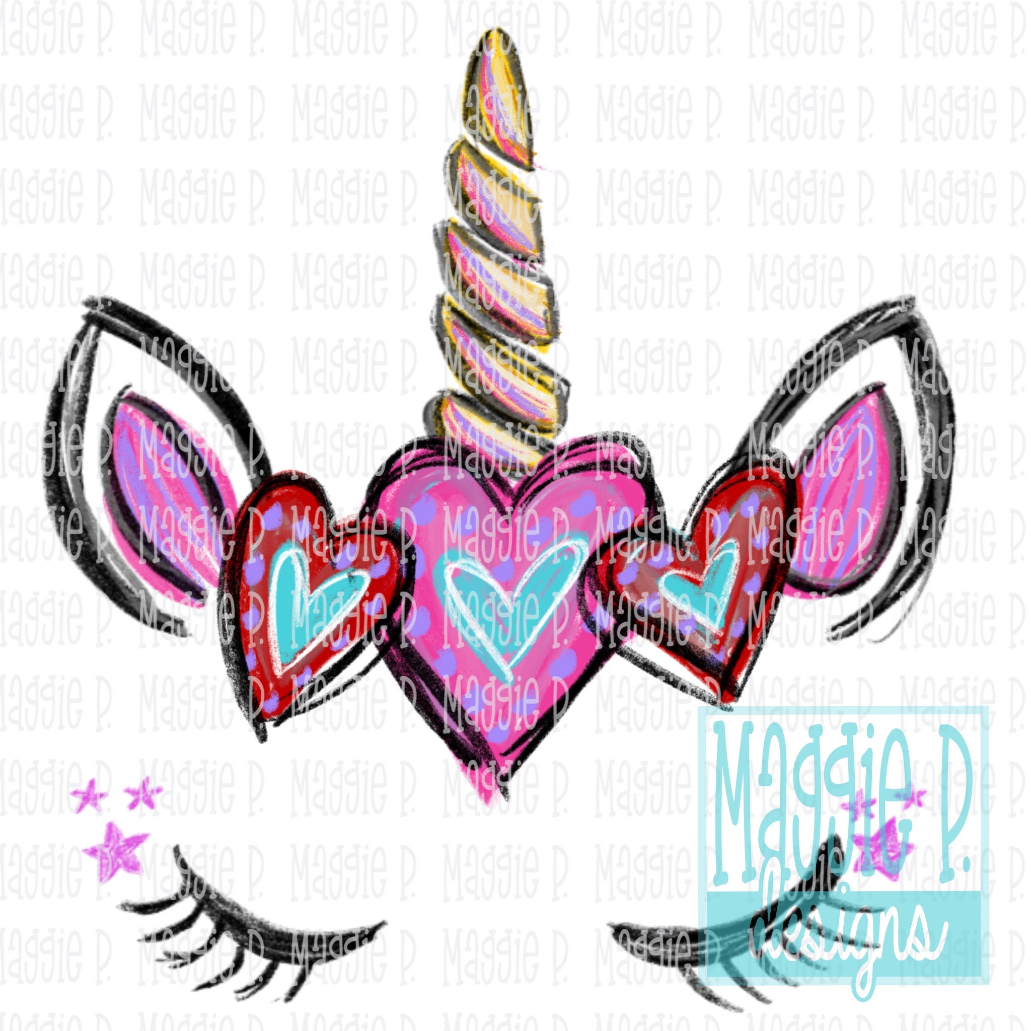 Valentine Unicorn PNG Clipart | Etsy