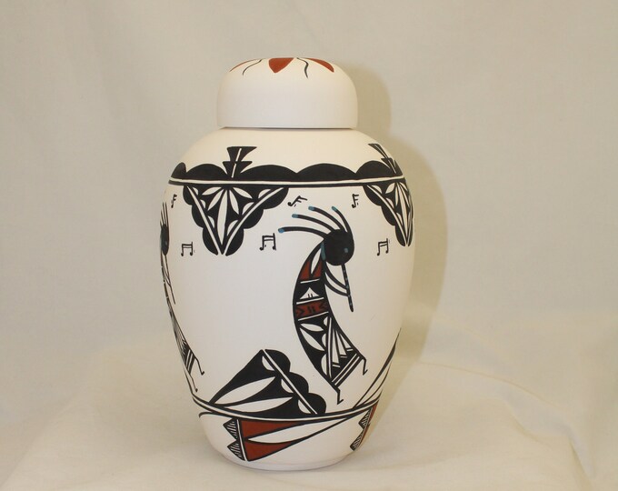 Flute Player on Native American Urn Adult Cremation Urn, Large ...