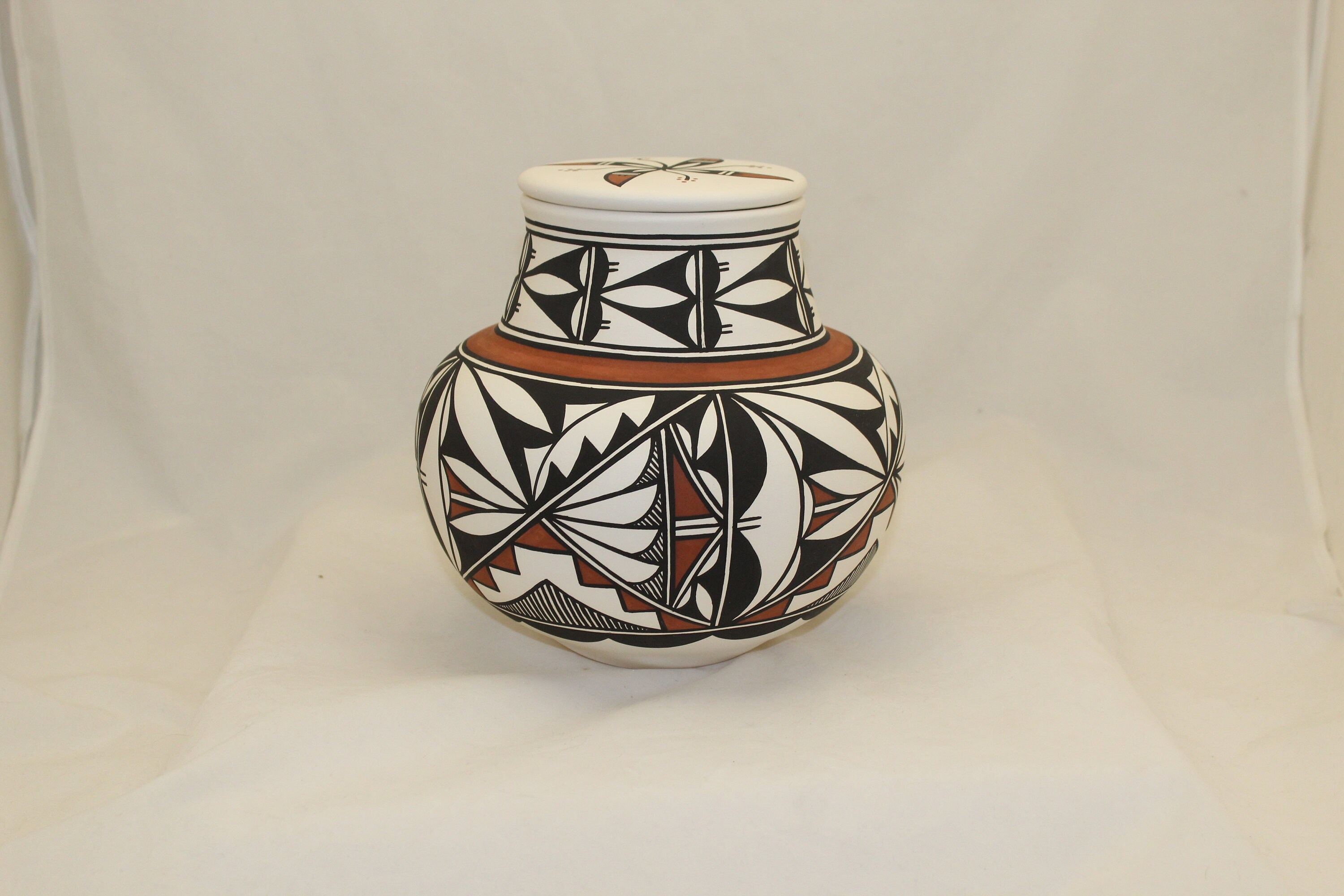 Native American Adult Cremation Urn, Terra Cotta and Black Hand Painted ...