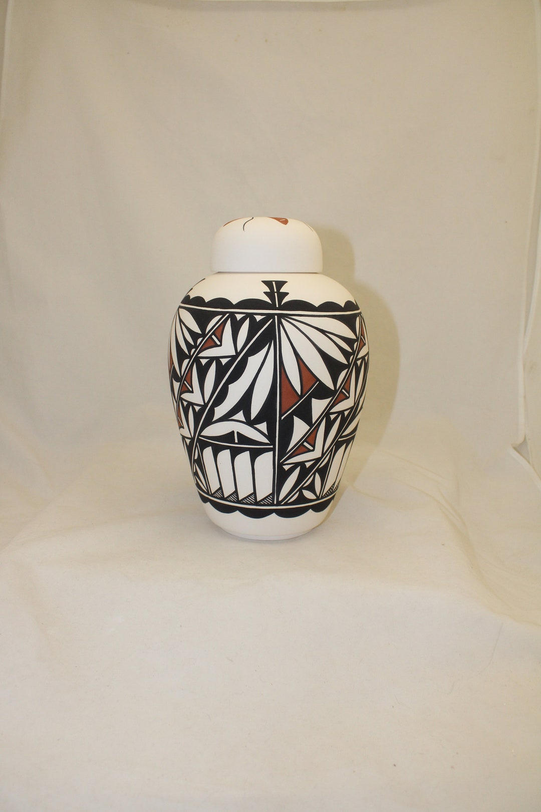 Native American Adult Urn, Large Traditional Cremation Urn Hand Painted ...