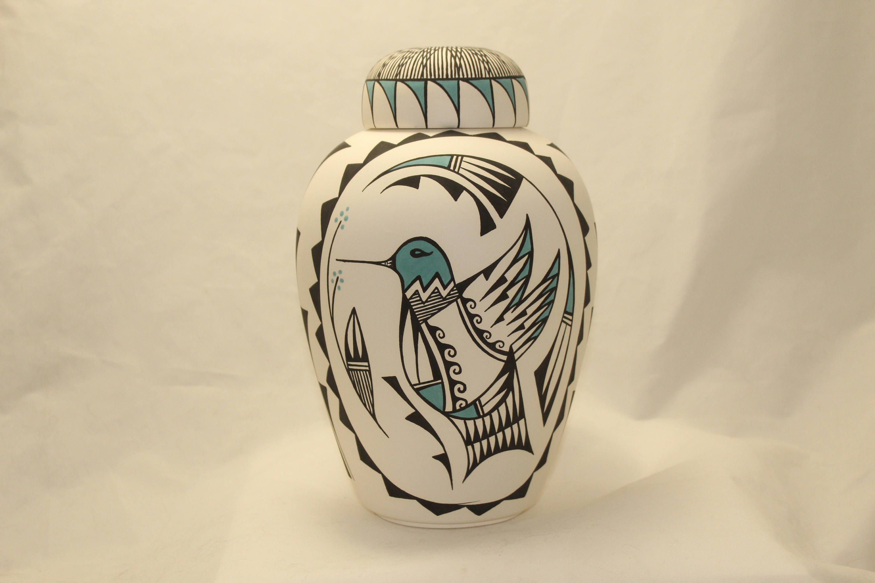 Native American Urn Ceramic Jar with Lid,Adult Cremation Urn, Urn ...