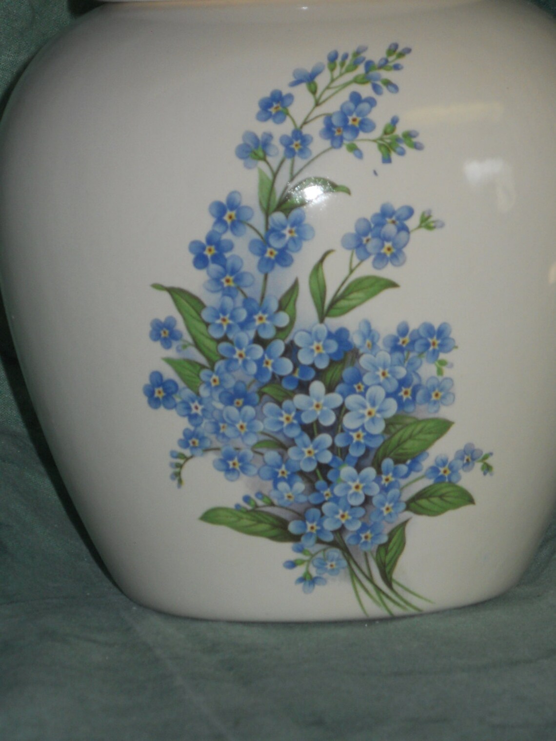 Forget Me Not Flowers Cremation Urn Ceramic Jar With Lid. - Etsy Australia