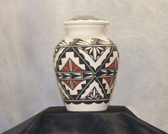 Native American Hand Painted Large Cremation Urn, Native American Art ...