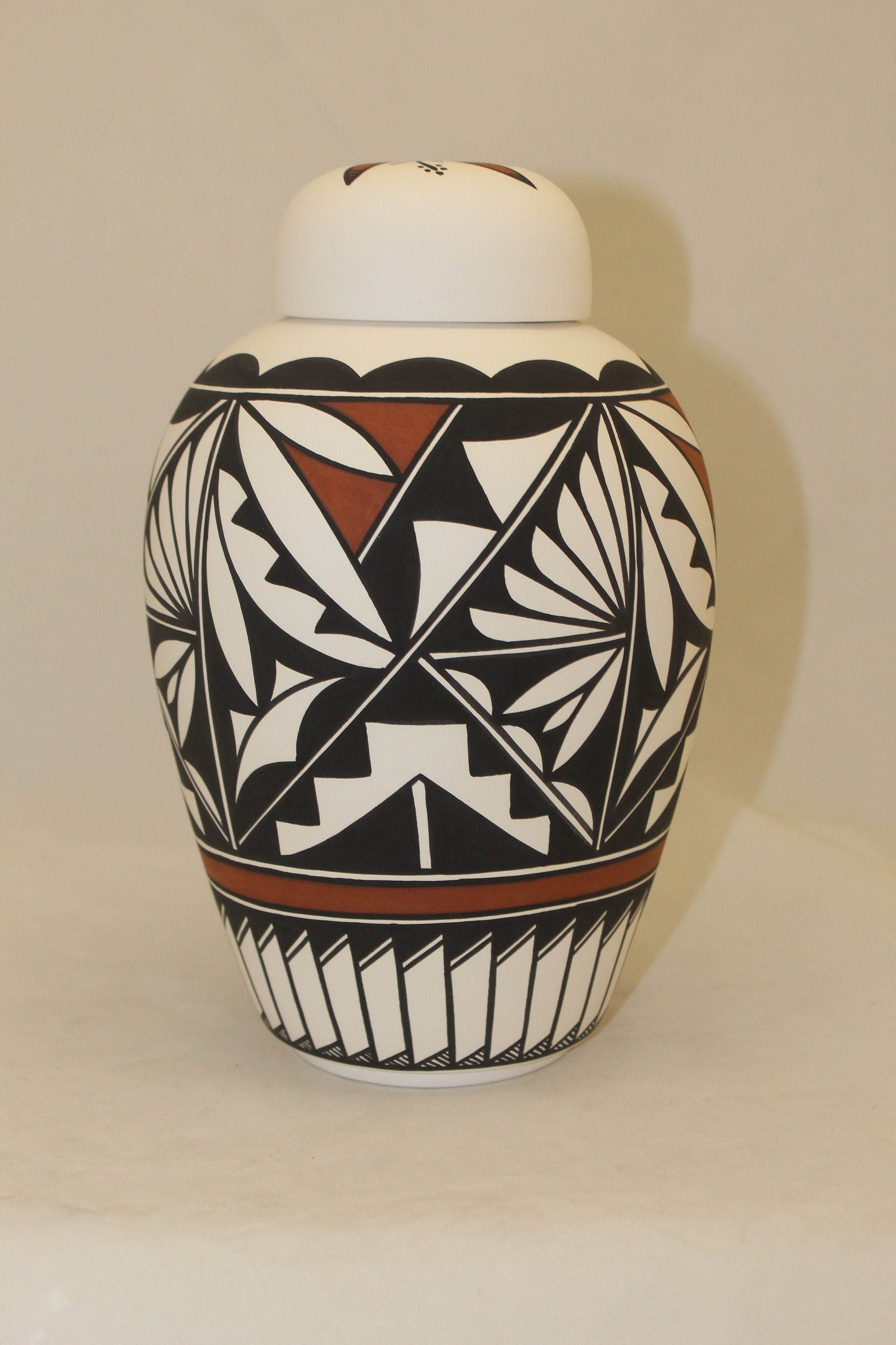 Native American Urn Ceramic Jar with Lid, Adult Cremation Urn, large ...