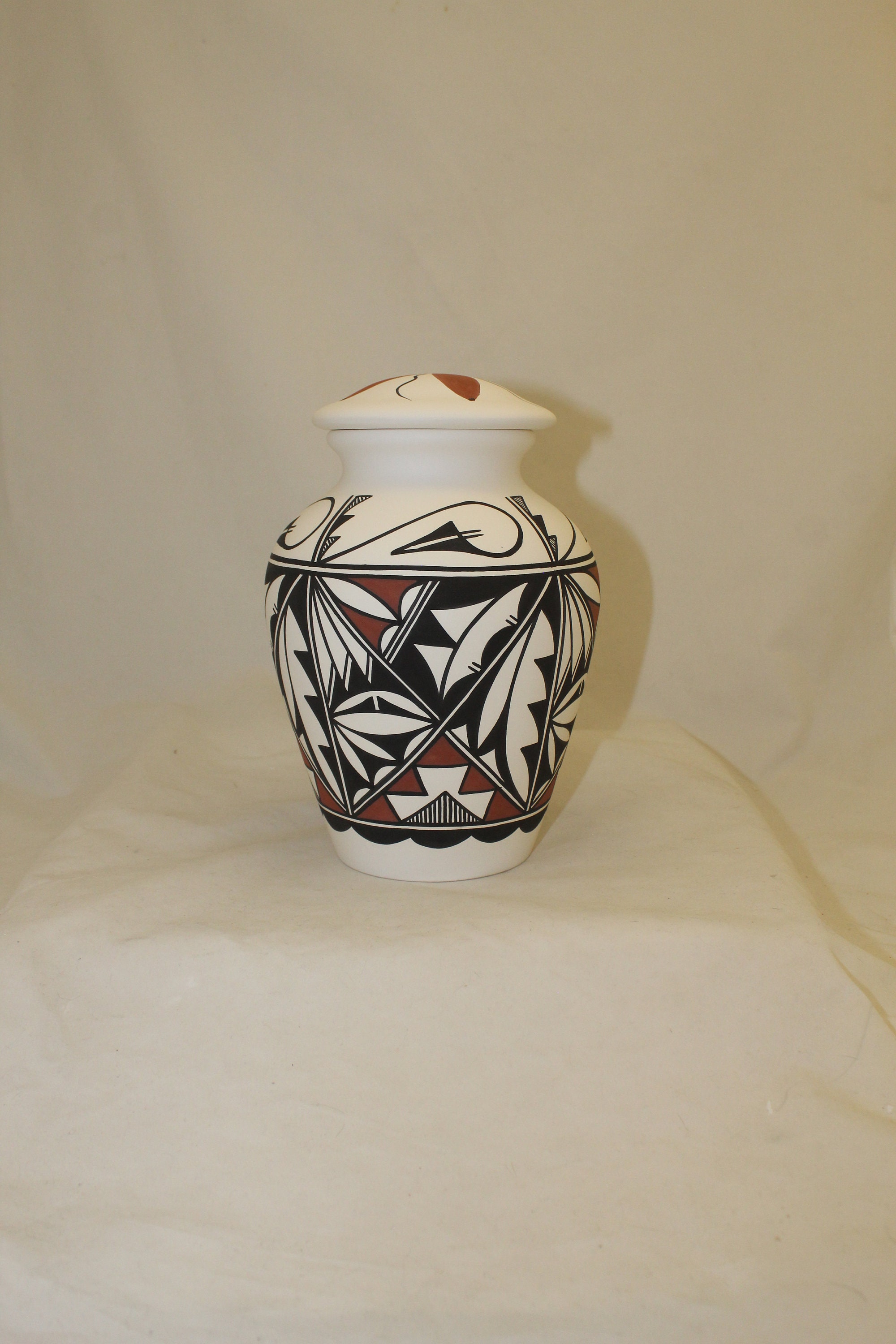 Native American Hand Painted Large Cremation Urn, Native American Art ...