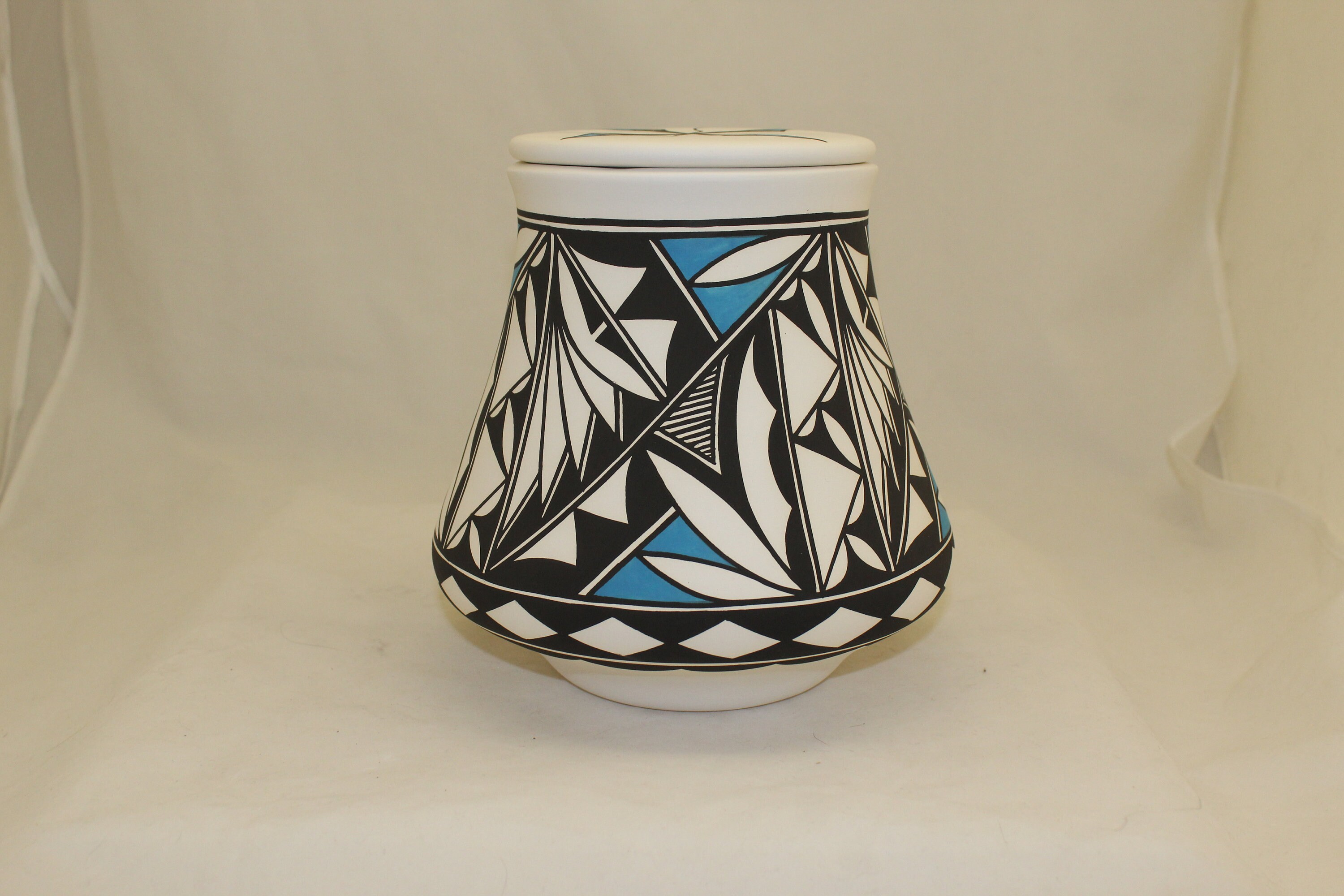 Native American Cremation Urn Ceramic Jar with lid, Hand Painted Adult ...